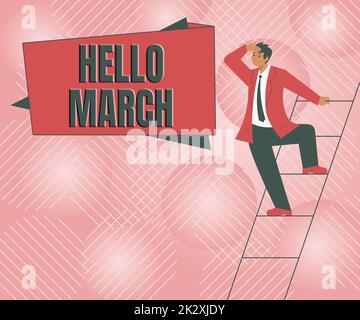 Writing displaying text Hello Spring. Word for Welcoming the season ...