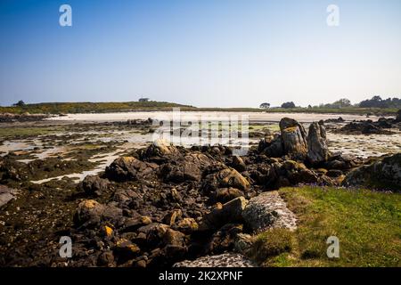 Chausey island coast, beach and cliffs landscape in Brittany, France ...