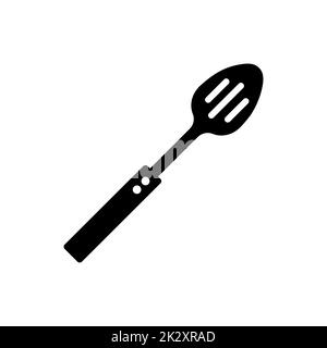 Spoon for draining vector glyph icon. Kitchen appliances. Graph symbol ...