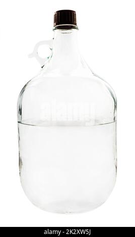 five-liter glass bottle with alcohol isolated on white background Stock ...