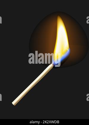 Realistic burning match Stock Photo - Alamy