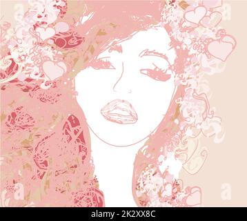 Abstract Beautiful Woman poster Stock Photo - Alamy
