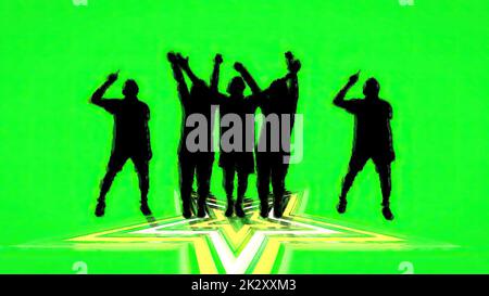 People dancing hand draw digital art Stock Photo - Alamy
