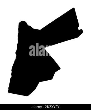 Map of Jordan - outline. Silhouette of Jordan map illustration Stock ...