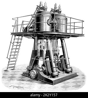 Vertical Steam Engine, 19th Century Stock Photo - Alamy