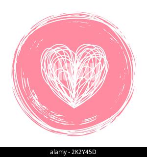 Tangled grungy red heart scribble isolated on white background Stock ...