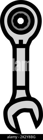 ratcheting wrench tool color icon vector illustration Stock Vector ...