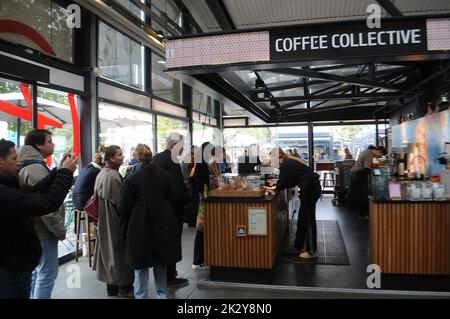 Copenahgen /Denmark/23 Septemeber2022/ Coffee shoppers standing line at ...
