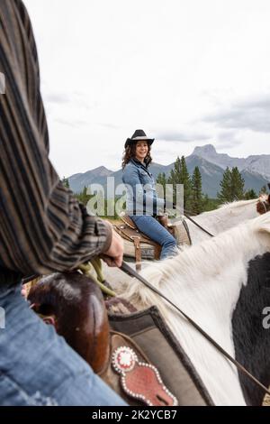 Mature cowboy on white background Stock Photo - Alamy
