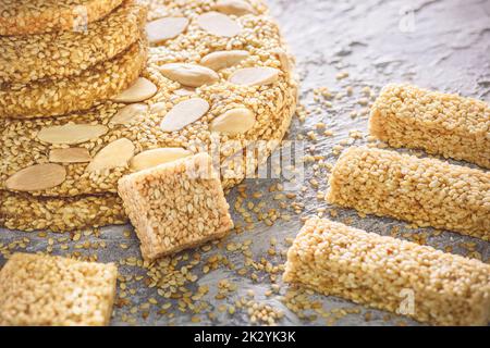 Arabic Traditional sugar coated sesame sweets. Egyptian oriental ...