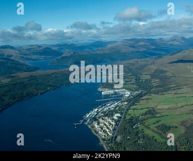 Faslane naval base on the River Clyde, west coast Scotland, home to ...