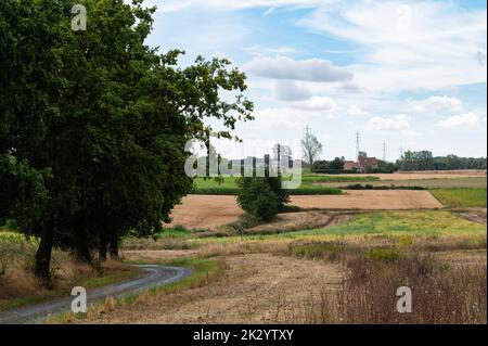 Rural scene with agricutlure fields at the Flemish countryside around ...
