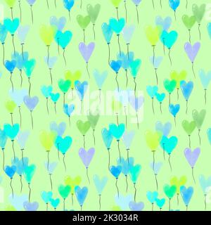 Valentines hearts seamless love balloons pattern for wrapping paper and ...