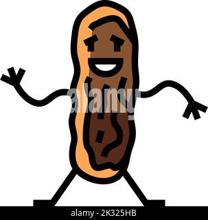 eclair dessert character color icon vector illustration Stock Vector ...