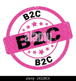 B2C text written on pink-black rectangle stamp sign Stock Photo - Alamy