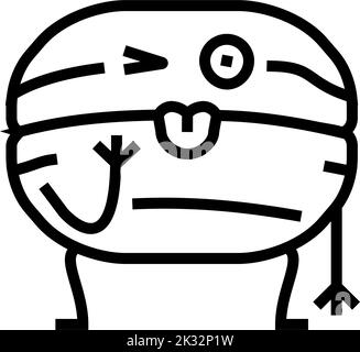 doughnut dessert character line icon vector illustration Stock Vector ...