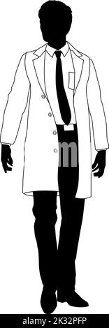 Scientist Chemist Pharmacist Man Silhouette Person Stock Vector Image ...