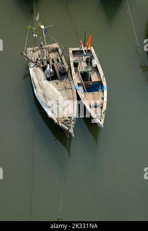 Fishing boats parked at at Anjarla creek taluka Dapoli district ...
