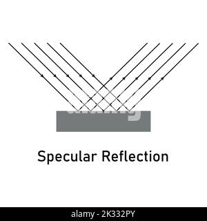 Specular and diffuse reflection diagram. Scientific vector illustration isolated on white ...