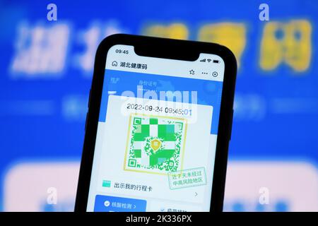 YICHANG, CHINA - SEPTEMBER 24, 2022 - The health code displayed on a ...