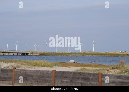 Copenhagen Denmark./24 March 2020 /Green energy wind turbines park in ...