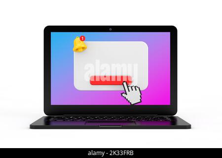 Computer online chat notification, minimal desktop pc with chatting ...