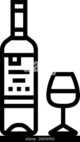 pinot grigio white wine line icon vector illustration Stock Vector ...