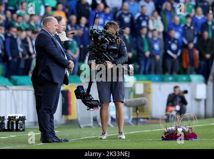 Irish Football Association President Conrad Kirkwood at Windsor Park ...