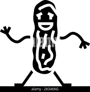 eclair dessert character glyph icon vector illustration Stock Vector ...