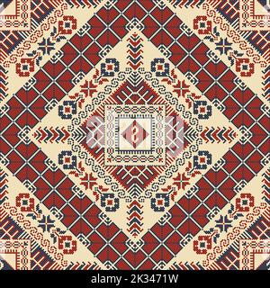 Embroidery Tatreez pattern, Palestinian fashion vector ornament Stock ...