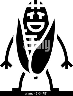 corn character glyph icon vector illustration Stock Vector Image & Art ...