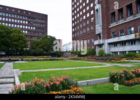 Oslo, Norway, September 2022: Crown Princess Märtha's Square park with ...