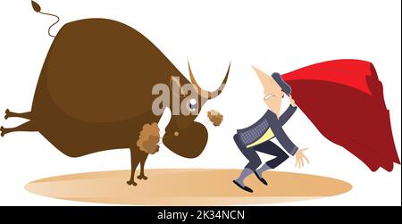 Bullfight. Bull pursues the bullfighter Stock Vector Image & Art - Alamy