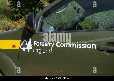 Forestry Commission England logo on pickup truck vehicle in the ...
