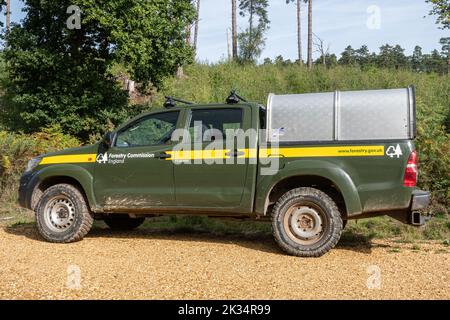Forestry Commission England logo on pickup truck vehicle in the ...