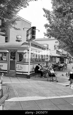 Exterior of building during breakfast at the Summit Diner in Summit ...