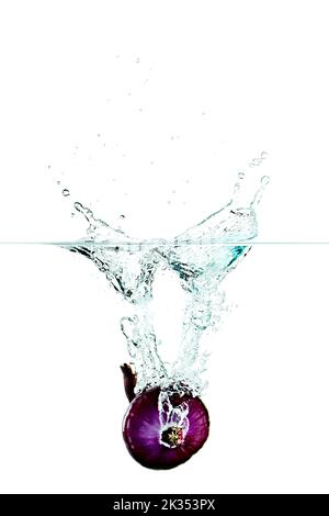 Composition with red onion on white wooden background Stock Photo - Alamy