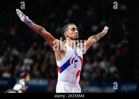 FRASCA Loris of France (men's vaulting) during the FIG World Cup ...