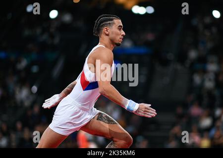 FRASCA Loris of France (men's vaulting) during the FIG World Cup ...