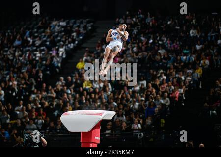 FRASCA Loris of France (men's vaulting) during the FIG World Cup ...