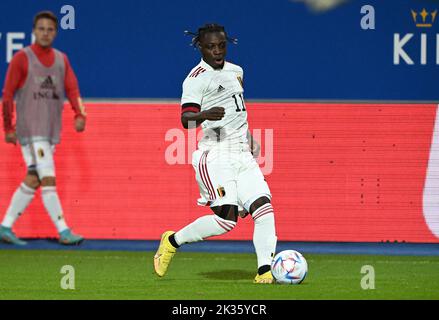 Jeremy Doku (11) of Belgium pictured during a friendly soccer game ...
