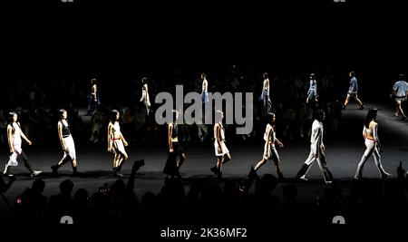 SHANGHAI, CHINA - SEPTEMBER 24, 2022 - Models walk the runway during ...