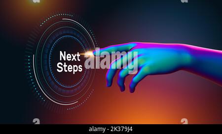 Steps to move forward to next level, success concept, orange staircase ...