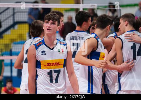 Montesilvano, Italy. 24th Sep, 2022. The team of Belgium exults during ...