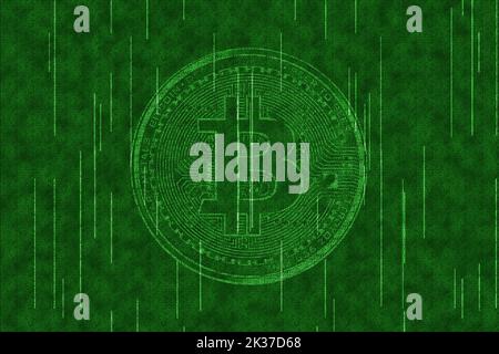 Bitcoin futuristic 3D rendering illustration. Concept of internet ...