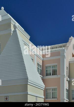Hamilton Bermuda Architecture Close Up Pastel Pink & Yellow Buildings ...
