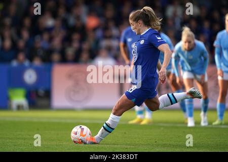 Chelsea's Maren Mjelde during the Barclays FA WSL match at Kingsmeadow ...