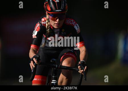 Dutch Denise Betsema pictured in action during the Women Elite race of ...