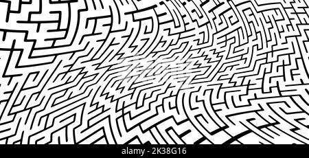 Education logic, labyrinth line. Black square maze. Vector. Find the ...