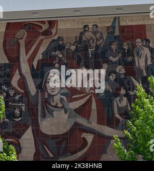 A mural about communism in the second world war between Germany and ...